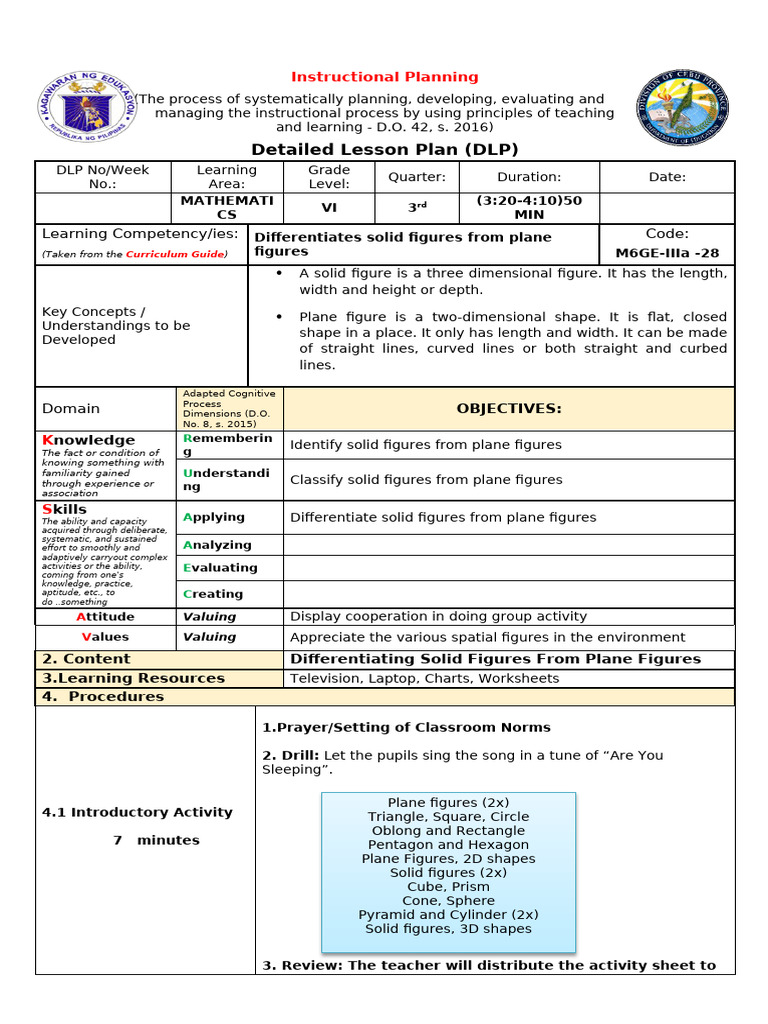 DLP MATH CO 3rd Q | PDF | Shape | Length