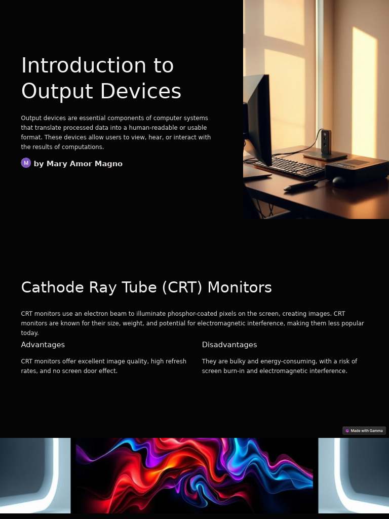 Overview of Computer Output Devices | PDF | Computer Monitor | Oled