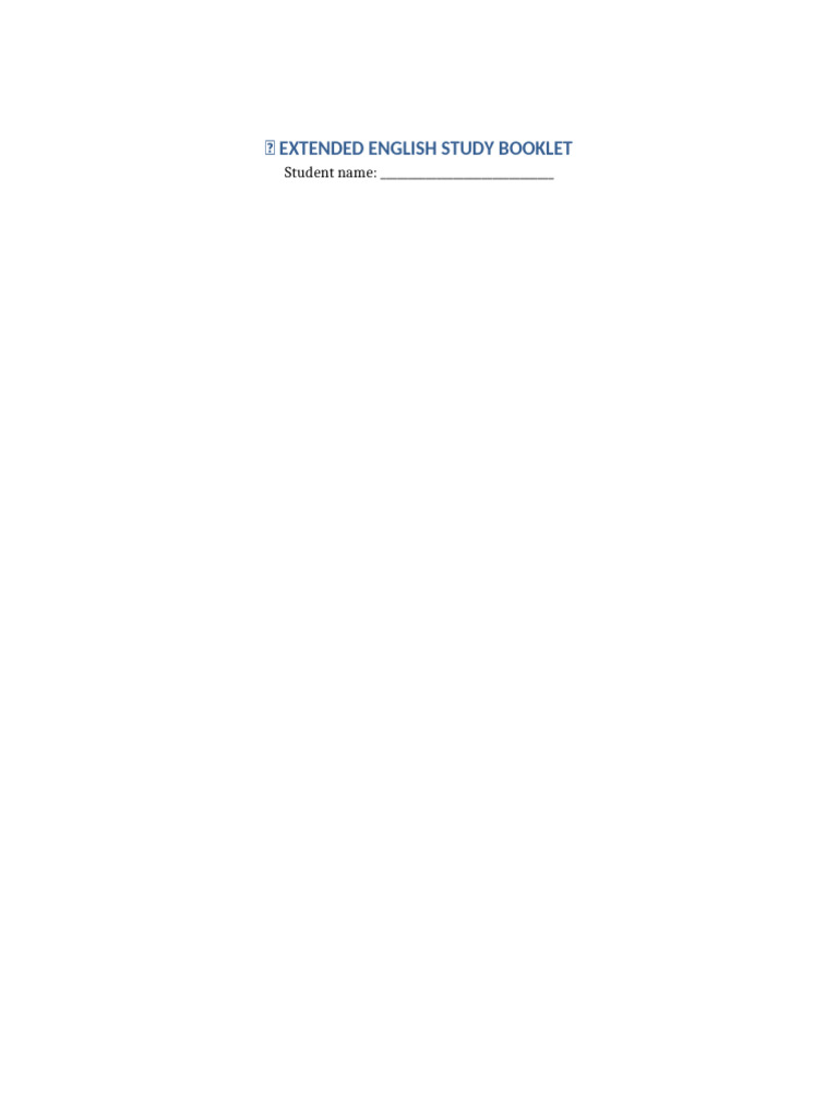 Extended English Study Guide | PDF