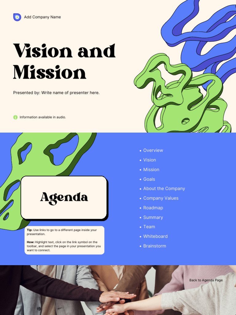 Blue Green Beige Creative Young Professional Vision Deck Business ...