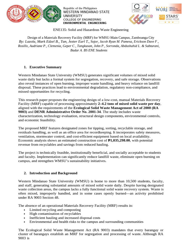 ENE 135 Solid Waste | PDF | Waste | Recycling