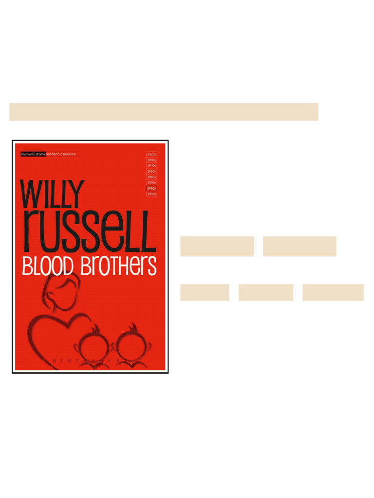 Blood Brothers (Modern Classics) Willy Russell Full Chapters Included | PDF