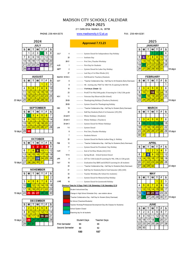 24-25 School Year Calendar | PDF | Public Holiday | Observances
