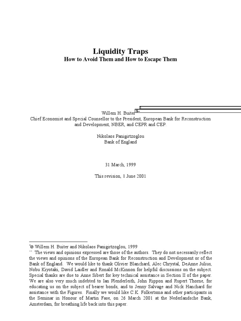 Liquidity Traps - How To Avoid Them and How To Escape Them - Buiter ...