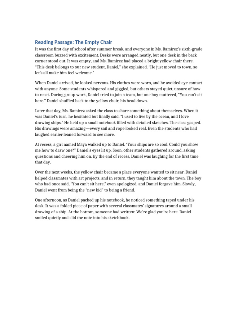 The Empty Chair Response | PDF