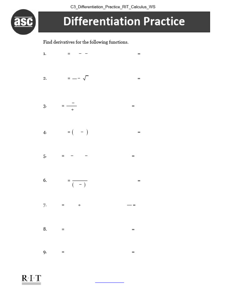 Derivative Practice Problems | PDF