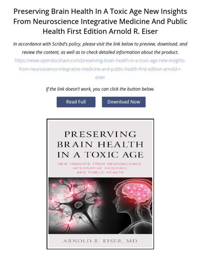Preserving Brain Health in a Toxic Age New Insights from Neuroscience ...