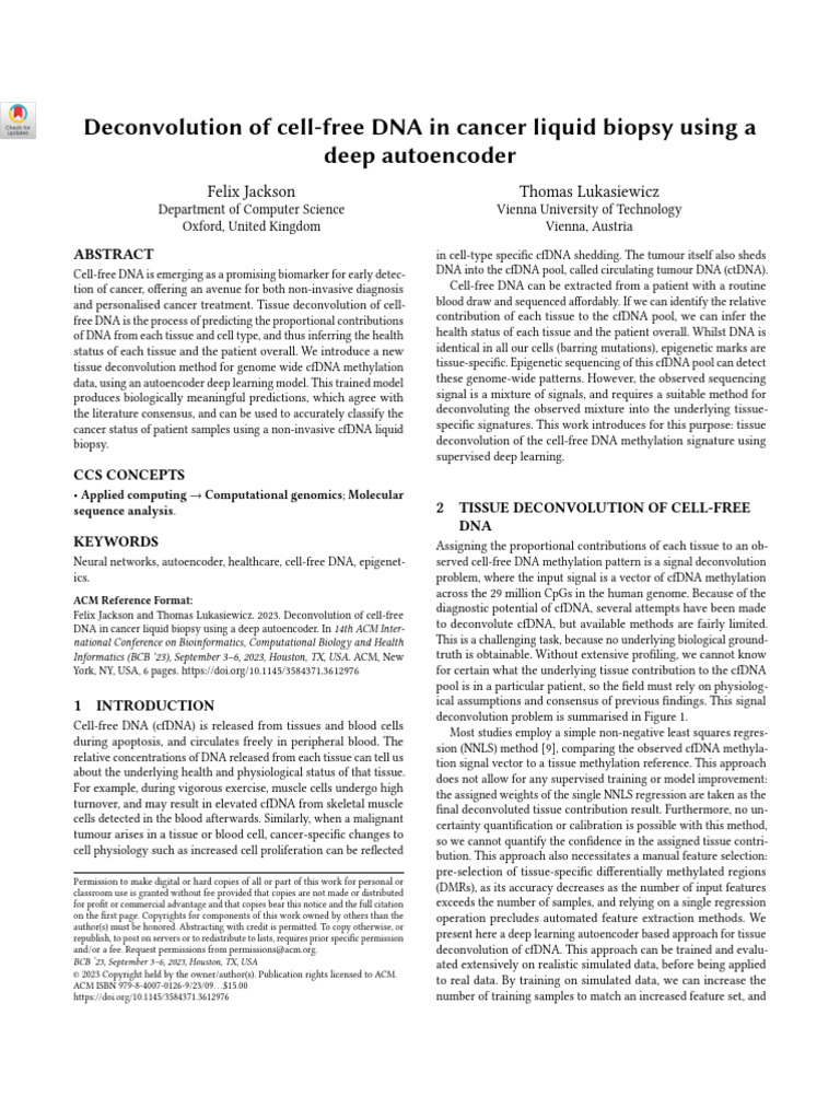 Deconvolution of Cell-free DNA in Cancer Liquid Biopsy Using a Deep ...