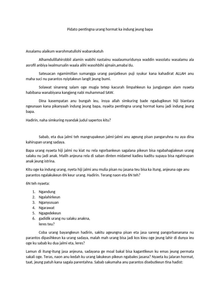 Biantara Bahasa Sunda | PDF