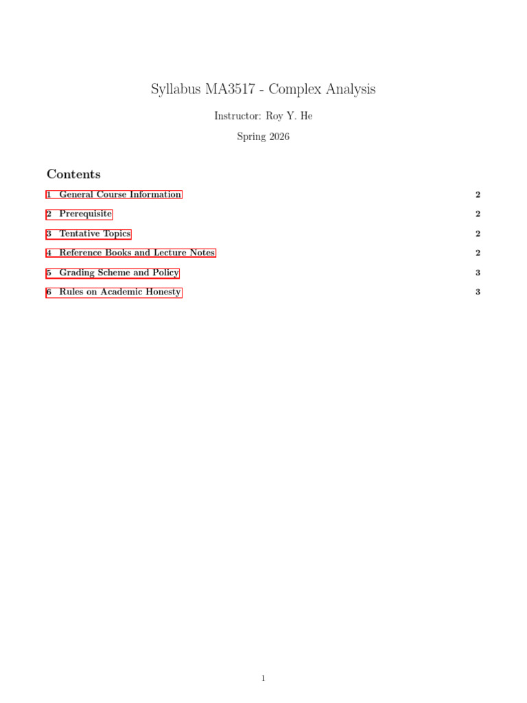 Syllabus | PDF | Complex Analysis | Mathematical Analysis