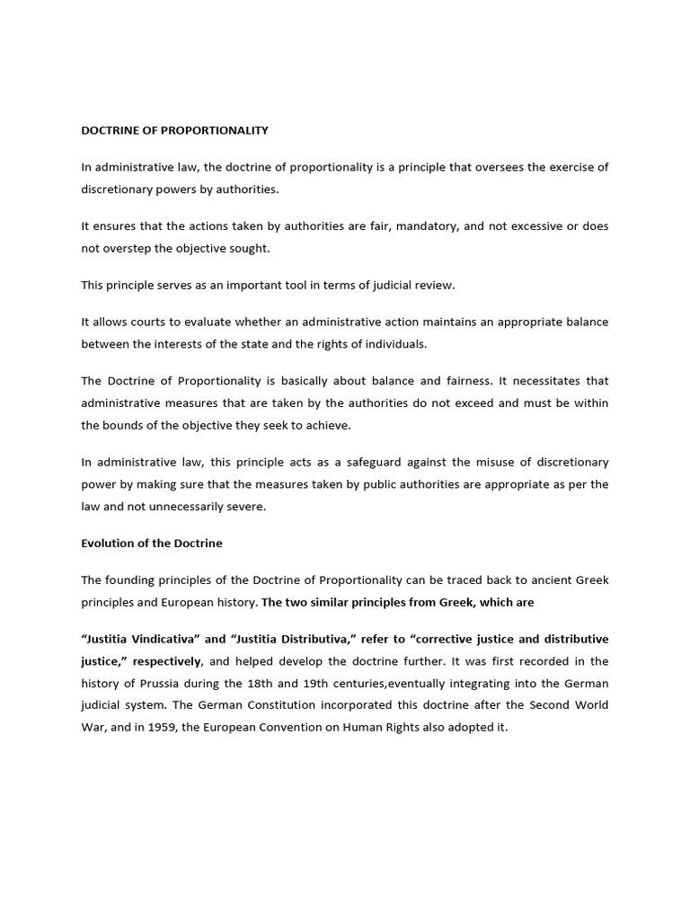 Understanding the Doctrine of Proportionality | PDF | Justice | Crime ...
