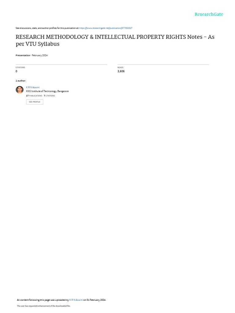 RMIPRFullNotes-1 | PDF | Patent | Copyright