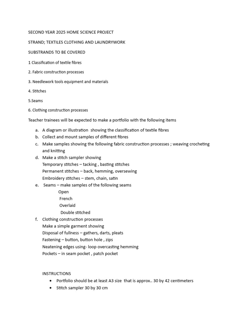 Home Science Project Year 2 | PDF