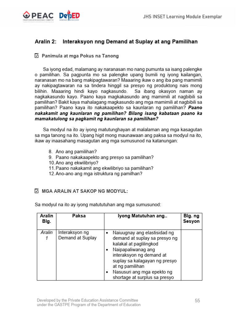 Microsoft Word - 2017 - APG9Q2 Equilibrium | PDF