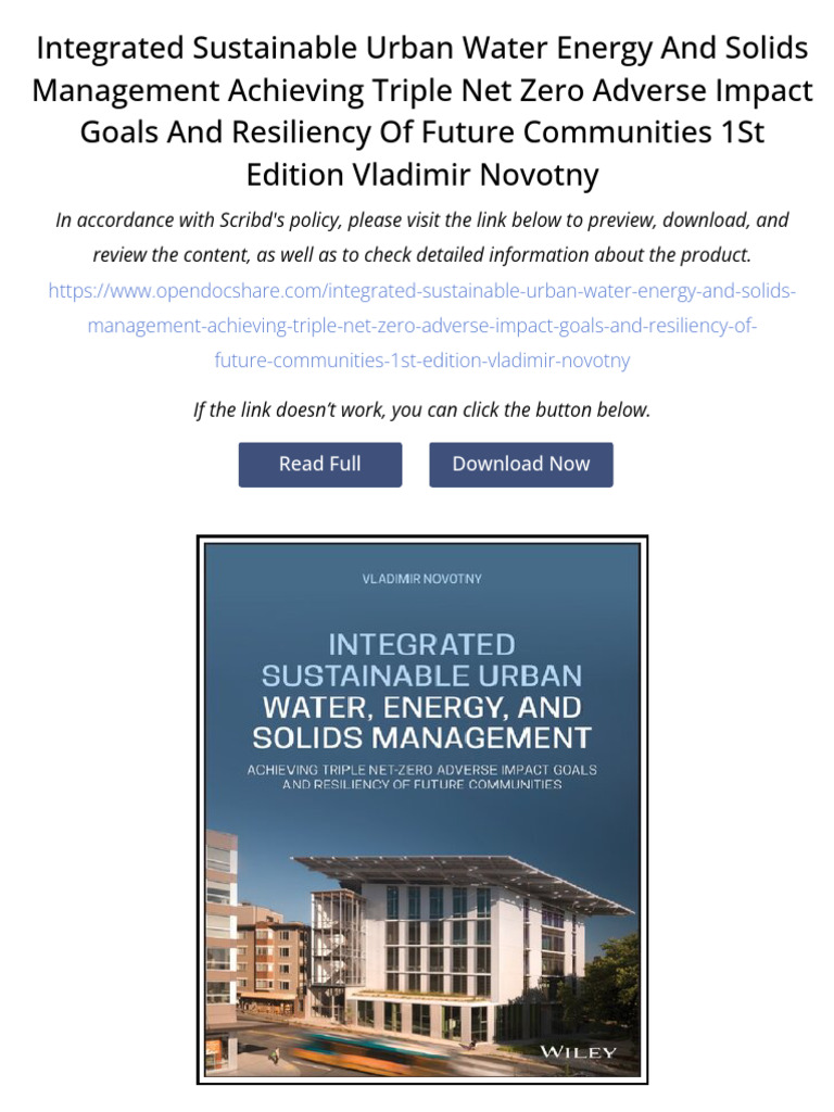Integrated Sustainable Urban Water Energy and Solids Management ...