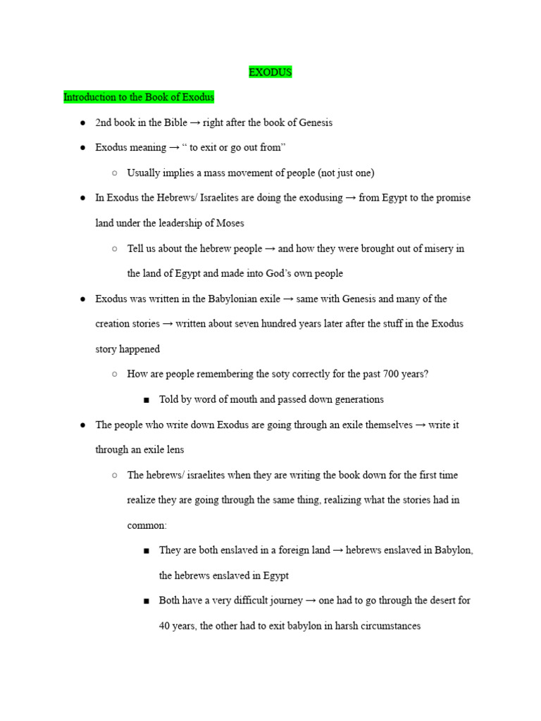 Understanding the Book of Exodus | PDF | Book Of Exodus | The Exodus