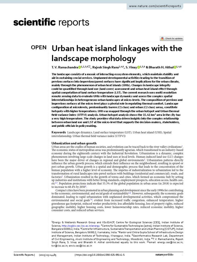 Urban Heat Islands and Landscape Morphology | PDF | Urbanization | Land Use