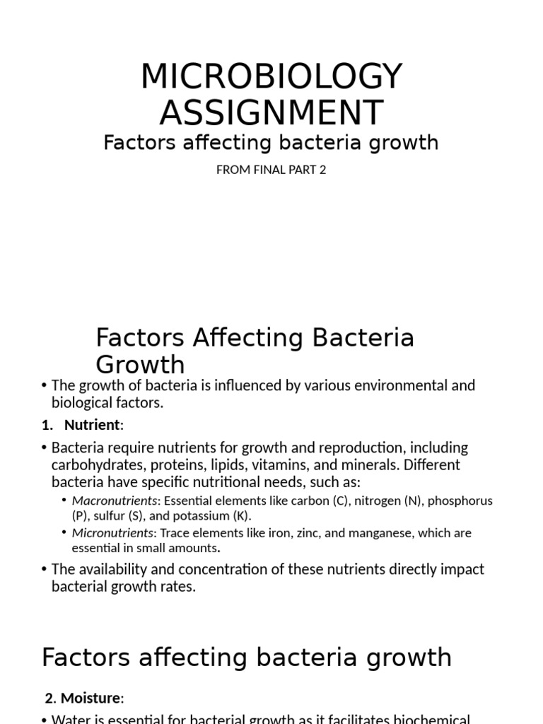 Microbiology Assignment Dr. Buffa | PDF | Bacteria | Nutrients