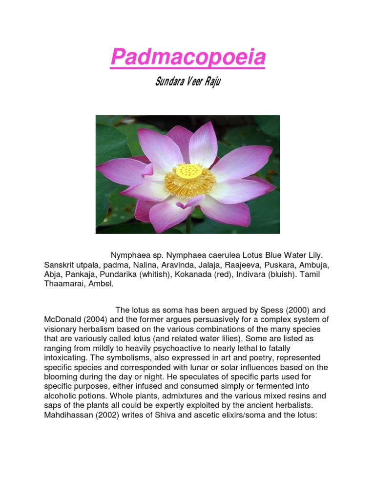 Padma, Lotus | PDF | Flowers | Psychoactive Drugs