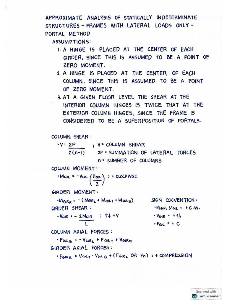 09 Lateral Loads On Frames (Portal Method) | PDF