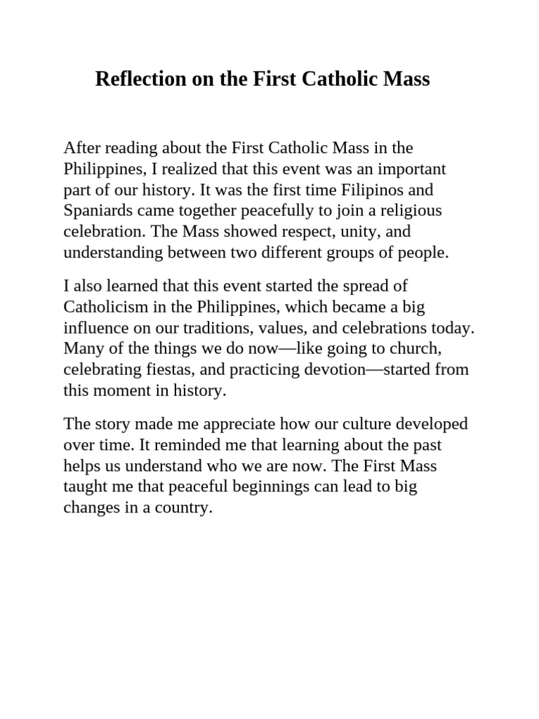 Significance of the First Catholic Mass | PDF