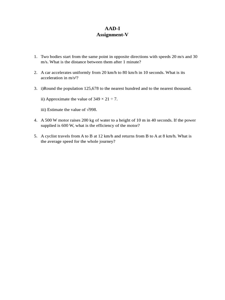 AAd I Assignment V | PDF