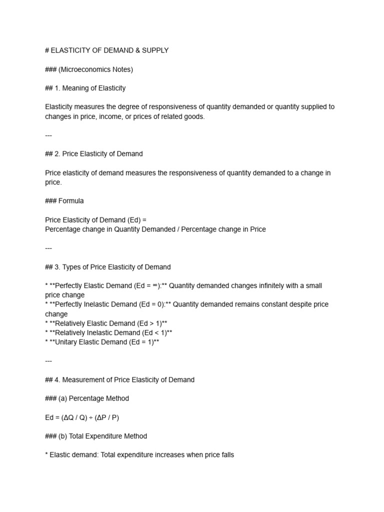 Understanding Demand and Supply Elasticity | PDF | Elasticity ...