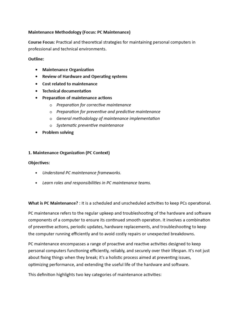 Maintenance Methodology | PDF | Solid State Drive | Computer Data Storage
