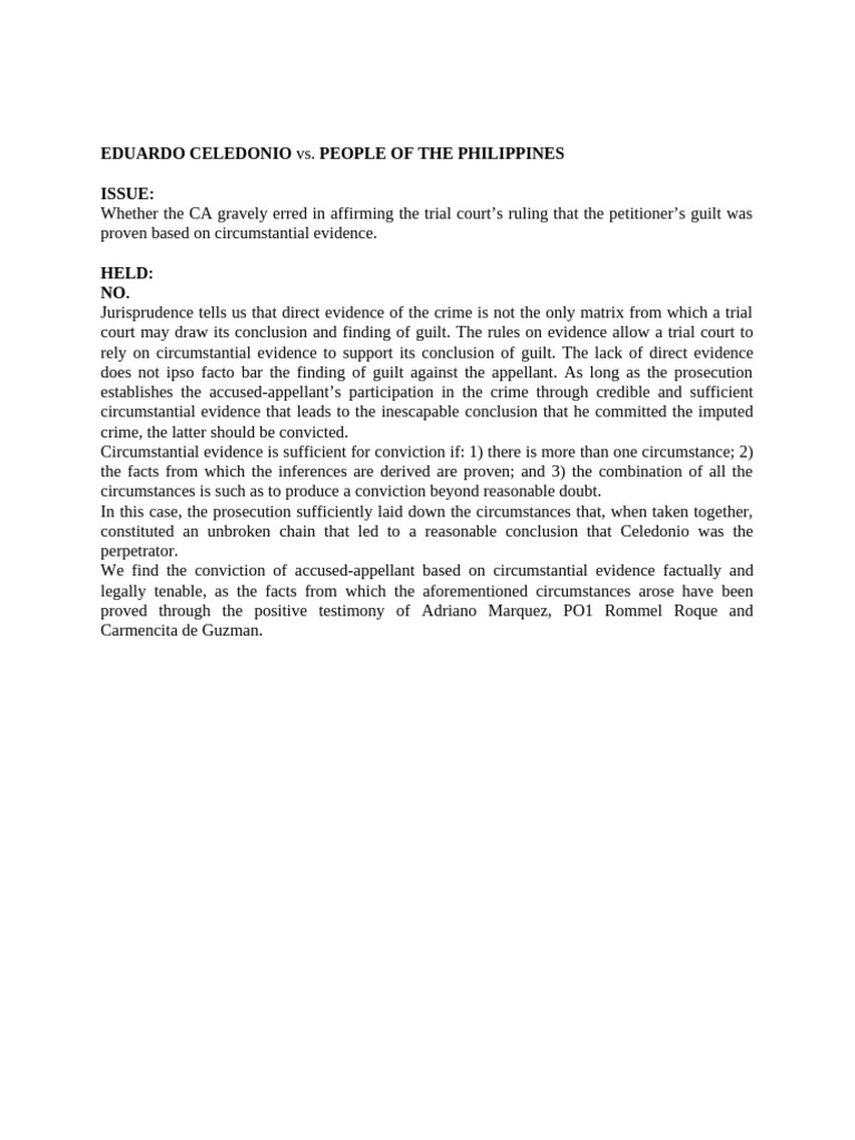 Celedonio vs. People | PDF