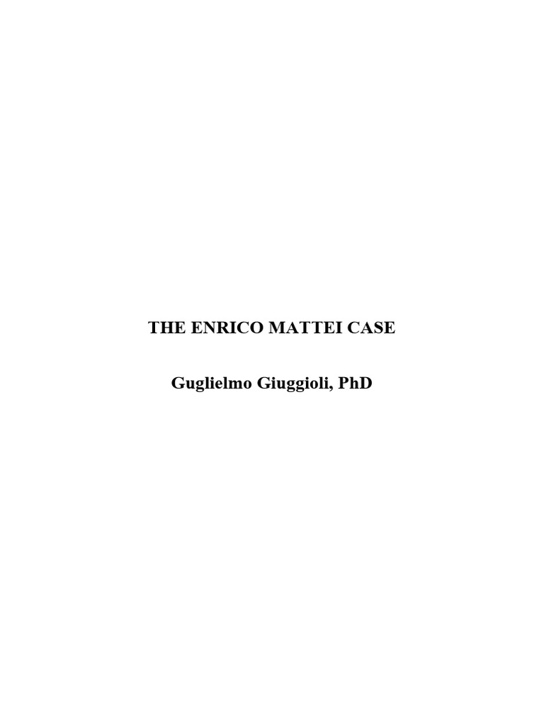 Enrico Mattei's Impact on Italy's Energy | PDF | Petroleum | Petroleum ...