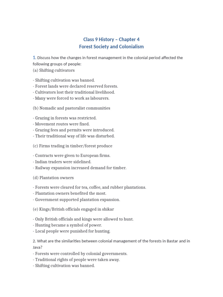 Colonial Impact on Forest Societies | PDF