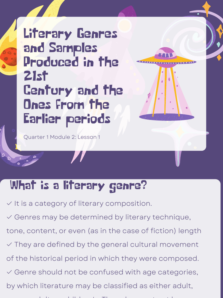 4 Literary Genres and Samples Produced in The 21st Century and The Ones ...