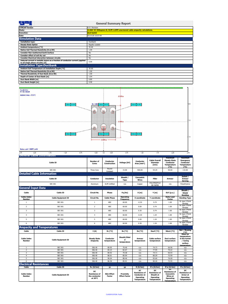 13.8kV 3C-500sqmm Al, XLPE LLDPE Unarmored Cable Ampacity Calculations ...