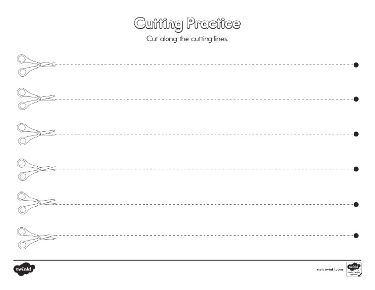 Black and White Visual Perception Cutting Worksheet | PDF