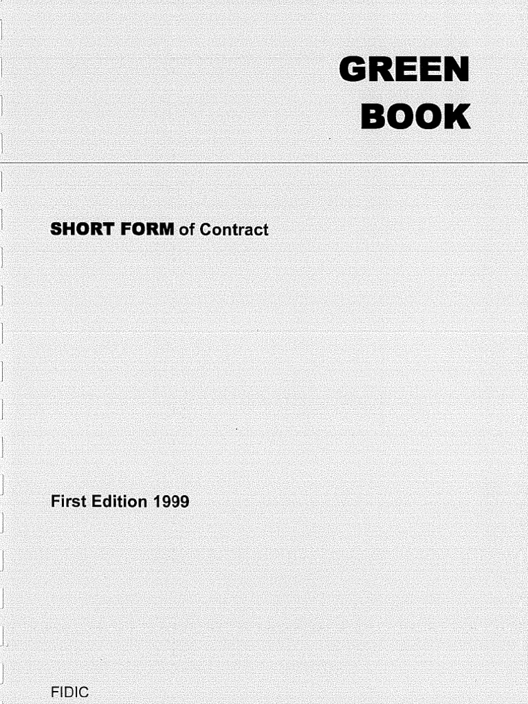 FIDIC 1999 - Green Book | PDF