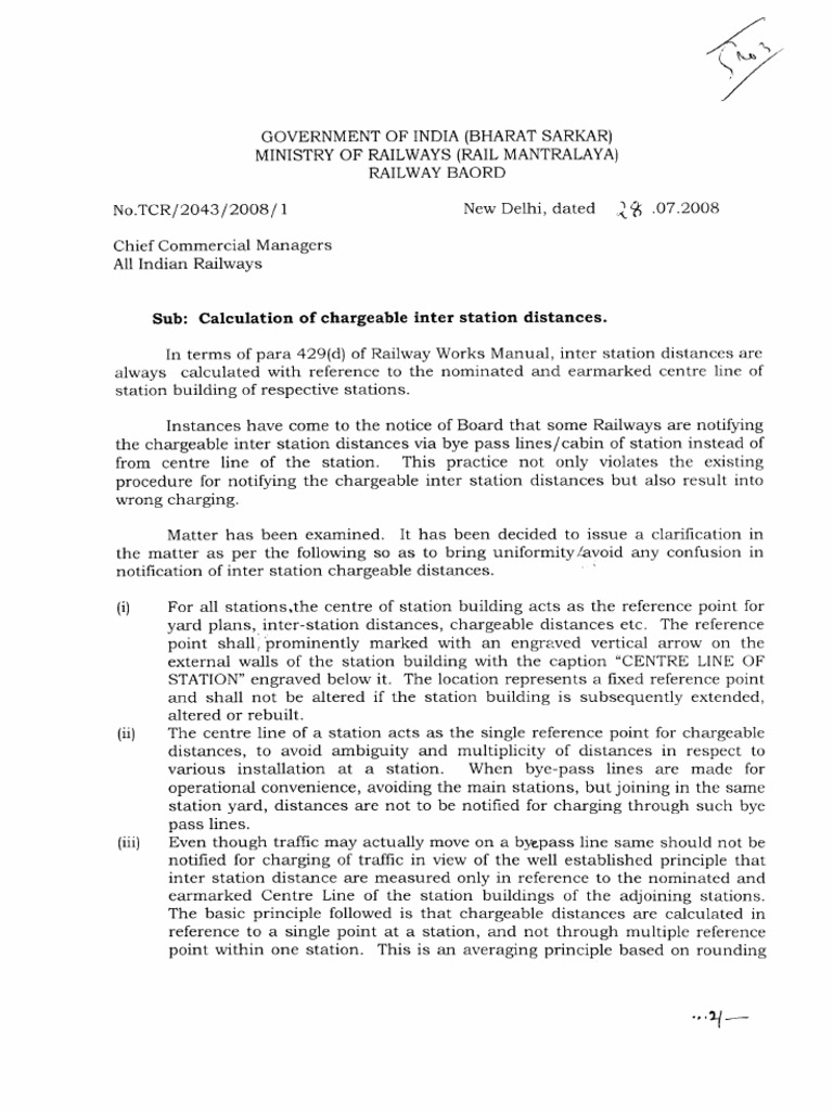 Chargeable Distance Circular | PDF