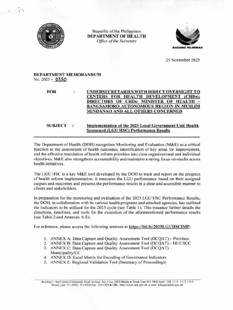 2025 LGU Health Scorecard Implementation | PDF | Health Professional ...