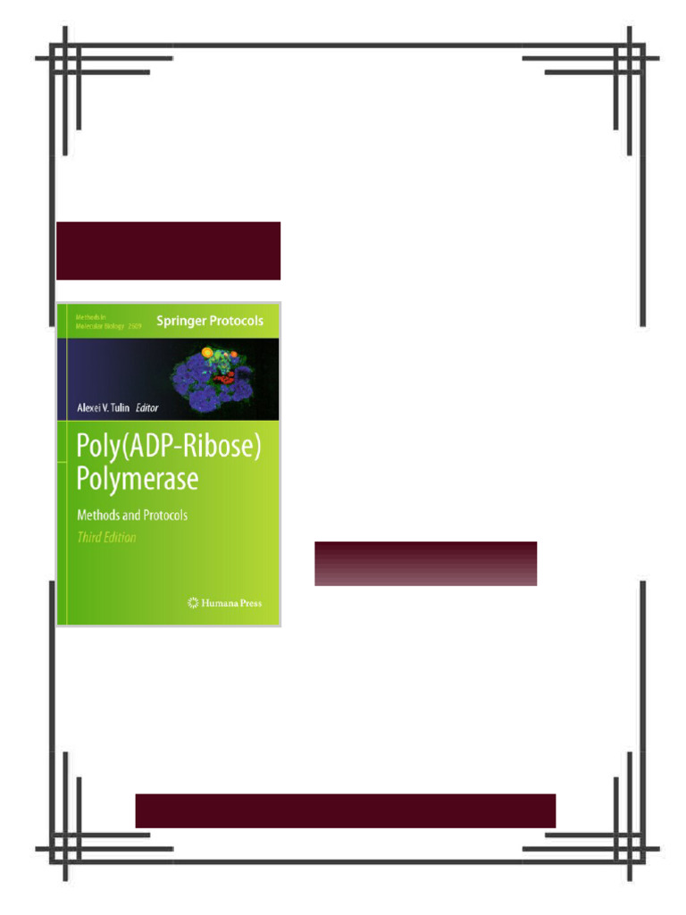 Poly ADP Ribose Polymerase Methods and Protocols 3rd Edition Alexei V ...