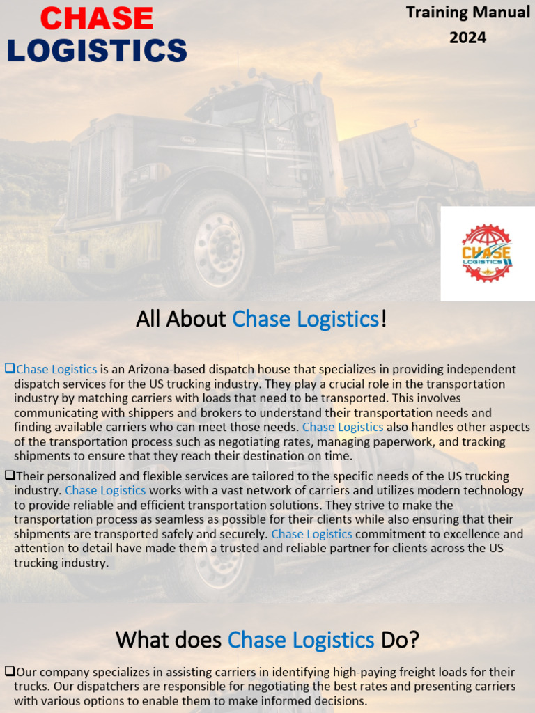 Chase Logistics Training Manual | PDF | Trailer (Vehicle) | Factoring ...