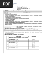 Grade 8 Numeric and Geometric Patterns | PDF | Pattern | Lesson Plan