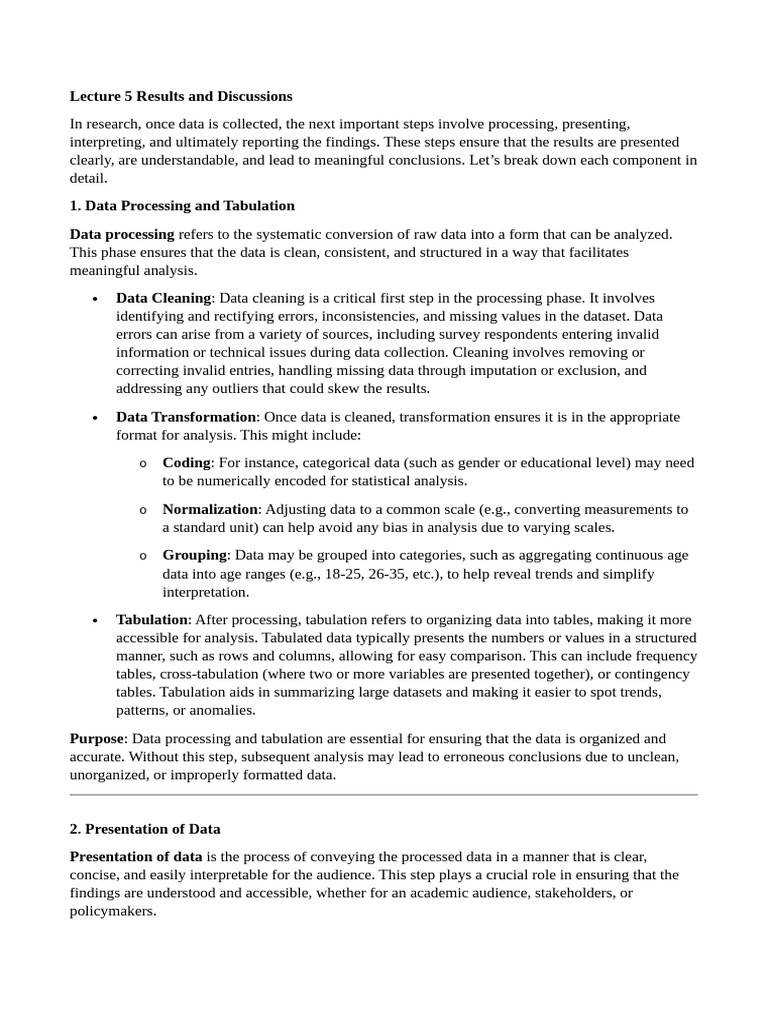 Data Processing and Presentation Techniques | PDF | Data Analysis ...