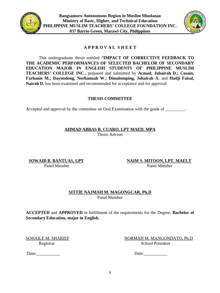 Approval Sheet 034021 | PDF