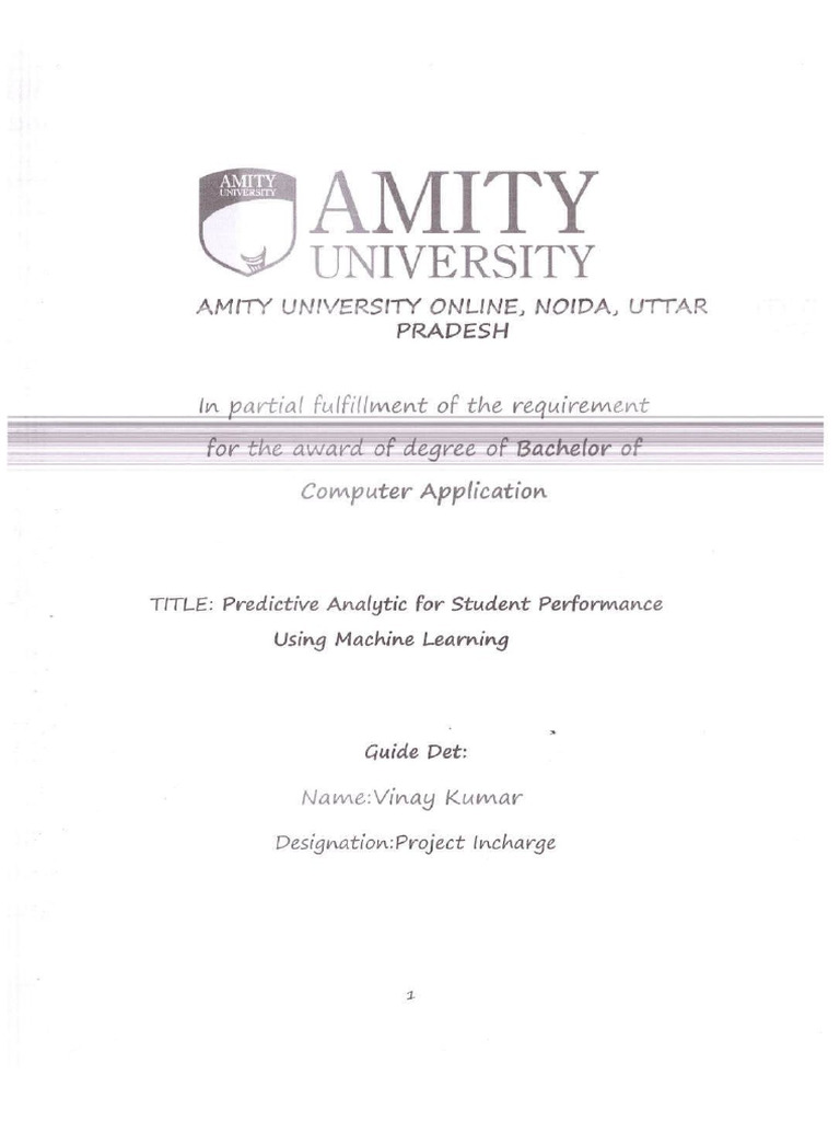 Predictive Analytic for Student Performance Using Machine Learning | PDF