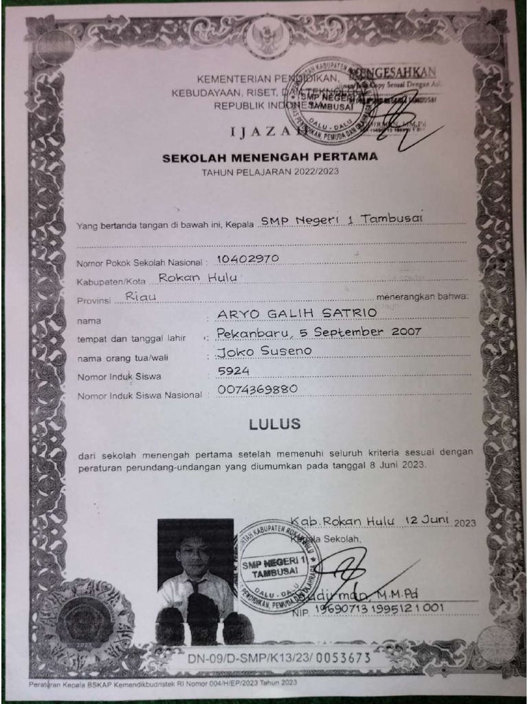 Ijazah Aryo Galih | PDF