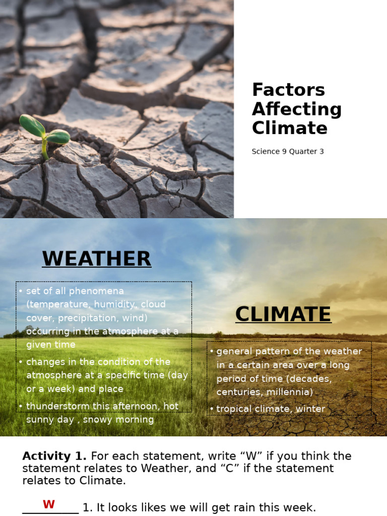 Factors Influencing Climate Explained | PDF | Equator | Weather