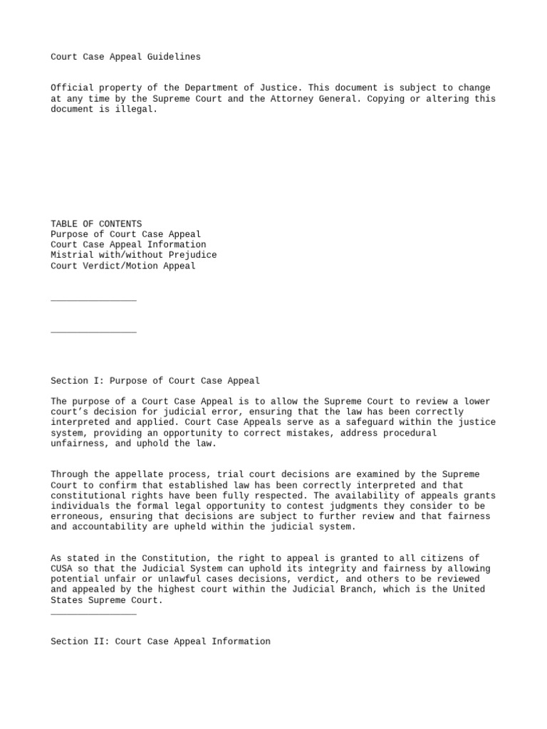 Court Case Appeal Process Overview | PDF | Prejudice (Legal Term) | Appeal