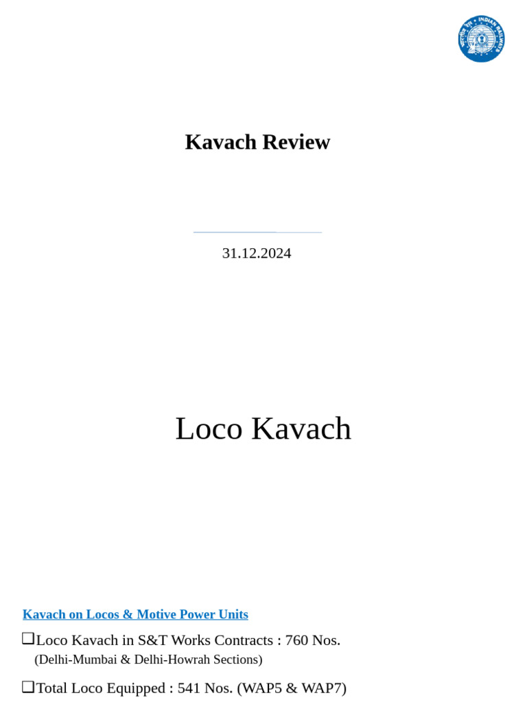 Loco Kavach Implementation Overview 2024 | PDF | Rail Infrastructure ...
