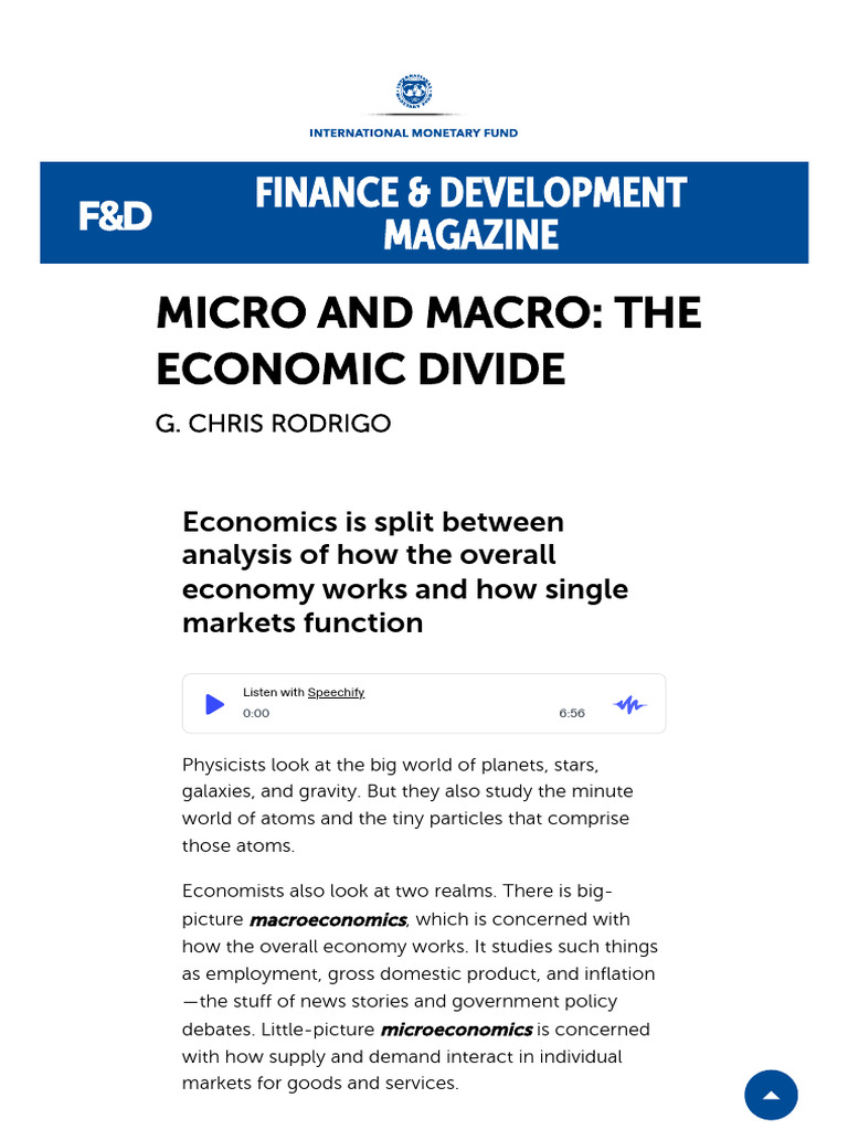 03 Micro and Macro the Economic Divide | PDF | Economics | Macroeconomics