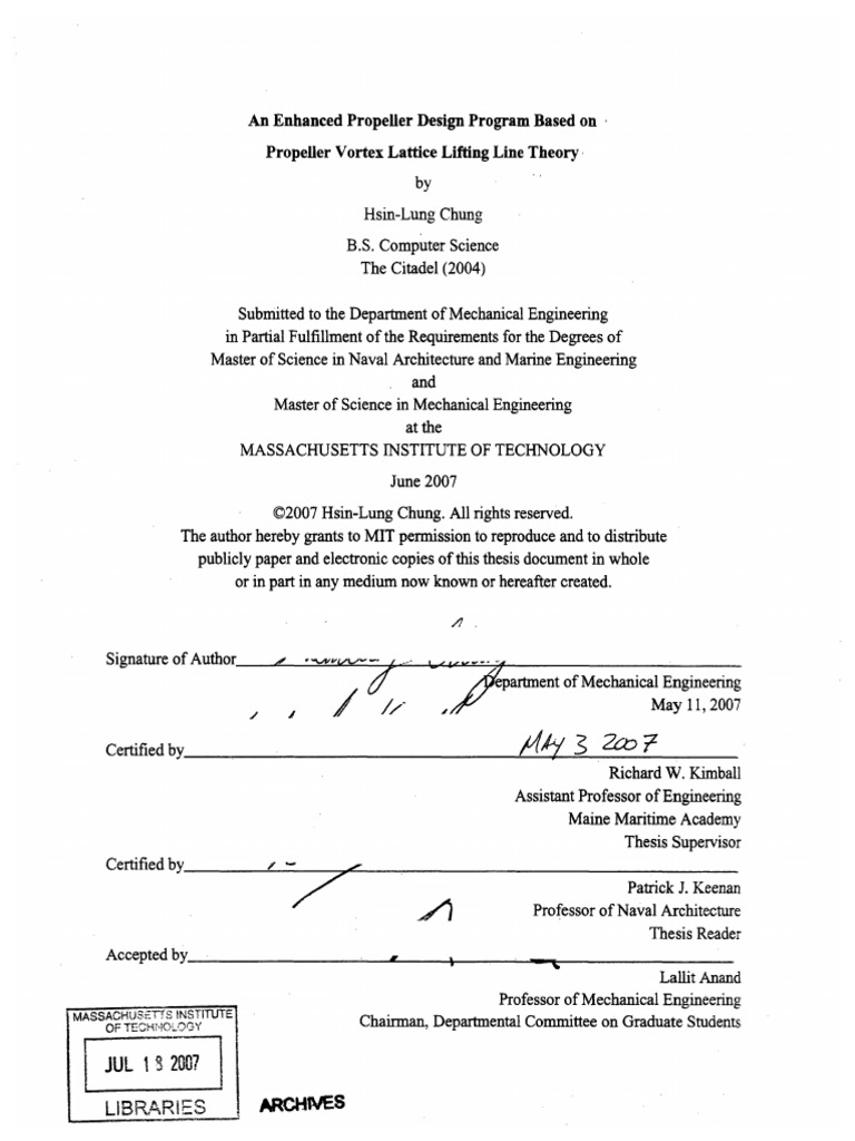 An Enhanced Propeller Design Program Based On Propeller Vortex Lattice ...