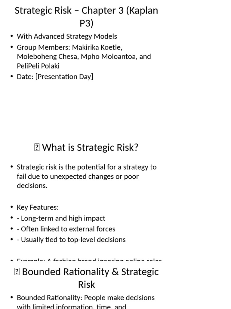 Understanding Strategic Risk Management | PDF | Risk | Business